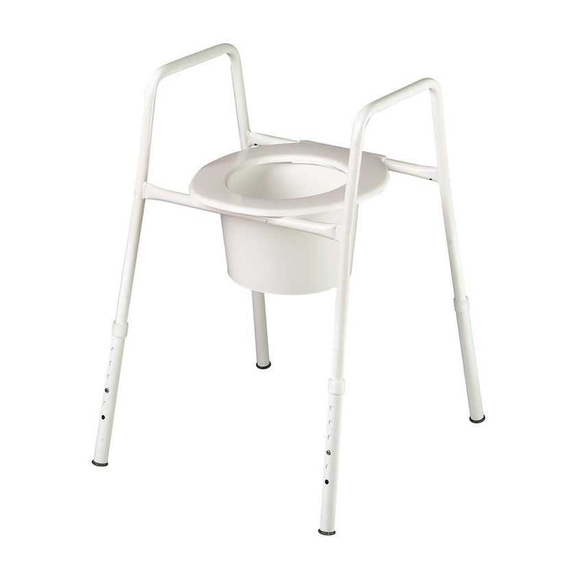 Kcare Over Toilet Frame - Adjustable Height w Plastic Seat Flap And Sp ...